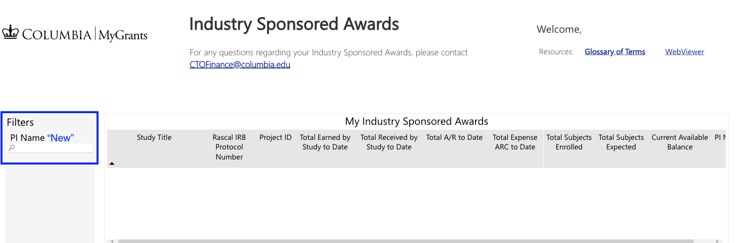 Dashboard Enhancements | MyGrants